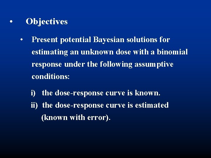 Bayesian Analysis of DoseResponse Calibration Curves Bahman Shafii