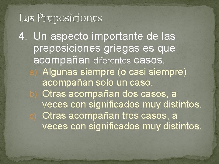 El Griego Coin Las preposiciones Las Preposiciones 1