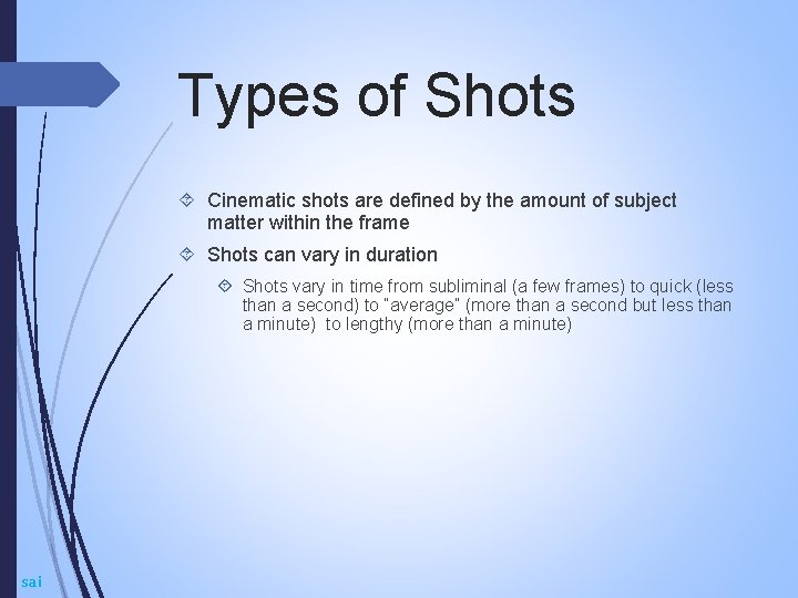 Basic Film Terms sai Frame Dividing line between