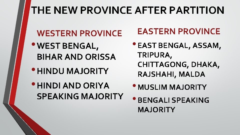 PARTITION OF BENGAL ACTUAL REASONS OFFICIAL REASONS ANTIPARTITION