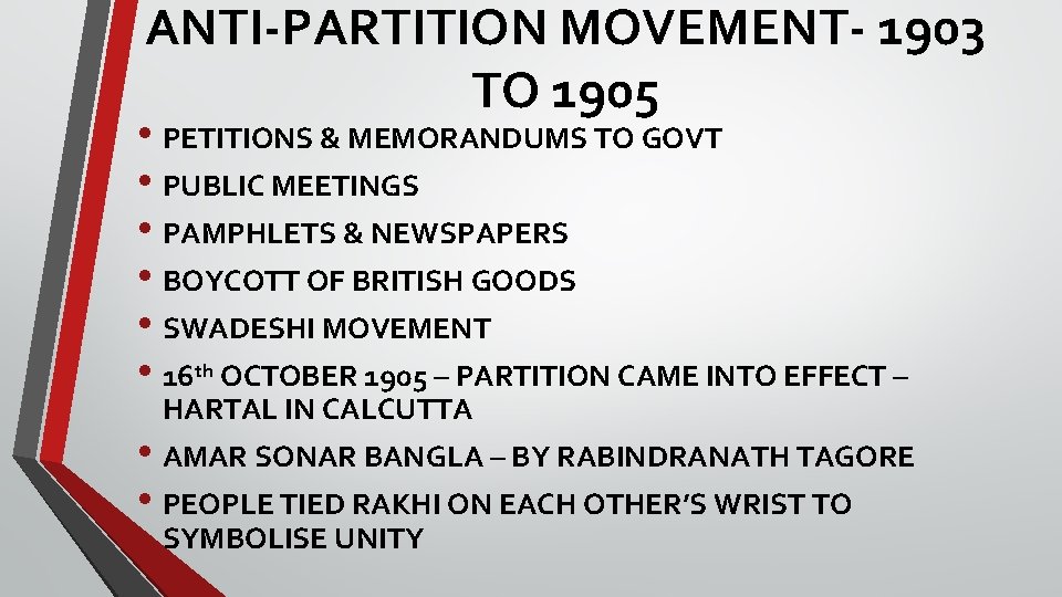 PARTITION OF BENGAL ACTUAL REASONS OFFICIAL REASONS ANTIPARTITION
