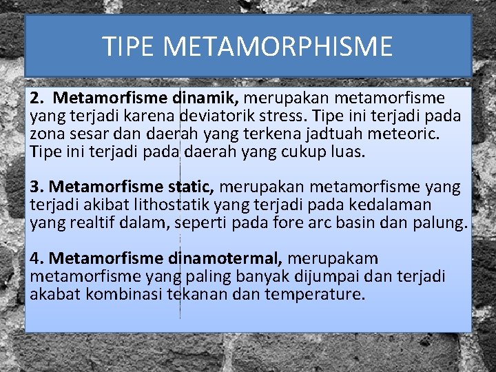 BATUAN METAMORF Kelompok 6 Kelas B NAMA KELOMPOK