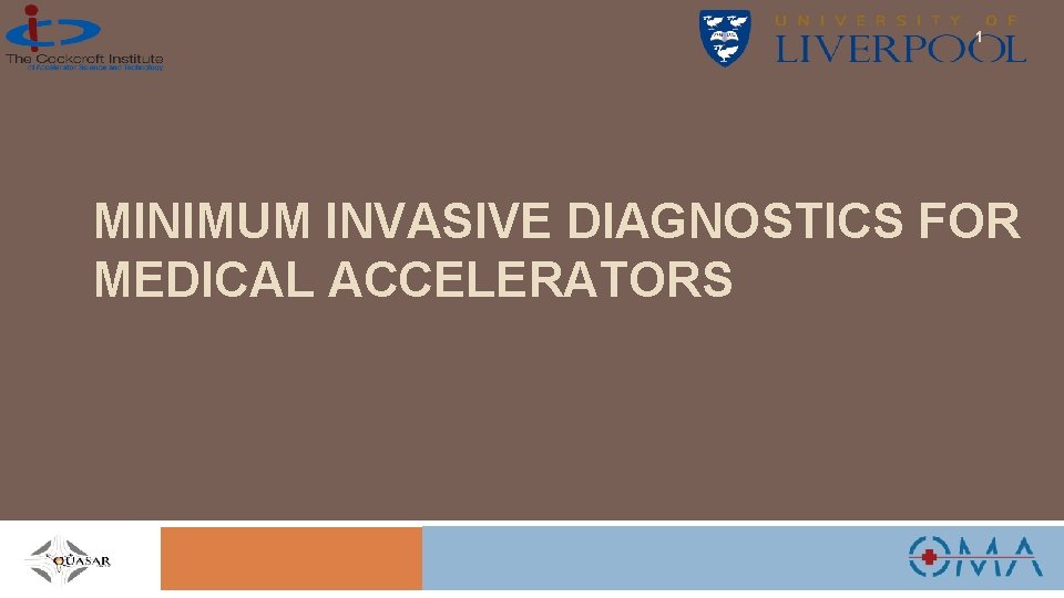 1 MINIMUM INVASIVE DIAGNOSTICS FOR MEDICAL ACCELERATORS Contents