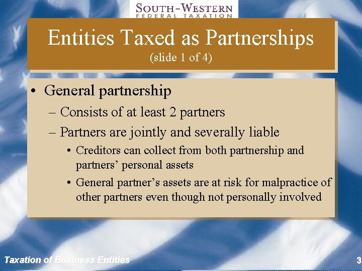 Chapter 11 Partnerships and Limited Liability Entities Taxation