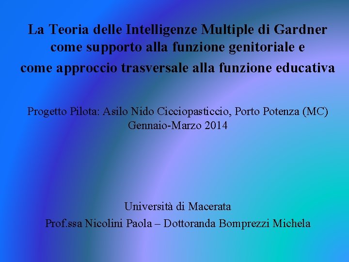 La Teoria delle Intelligenze Multiple di Gardner come