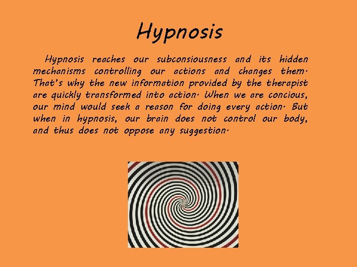 Welcome to our presentation about Hipnosis What is