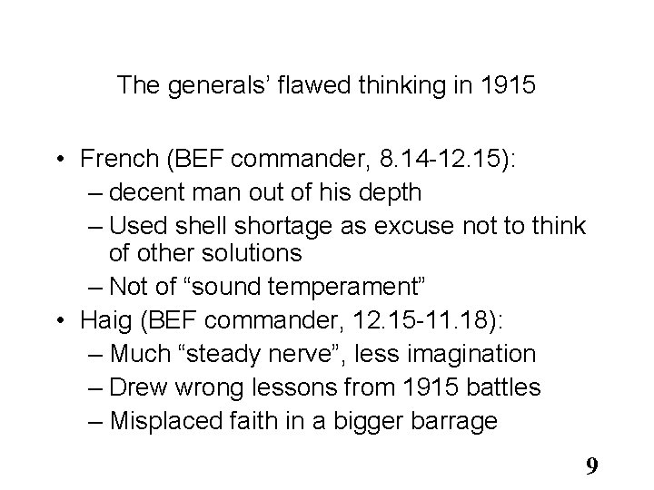 Lecture 4 The Western Front 1915 The problems