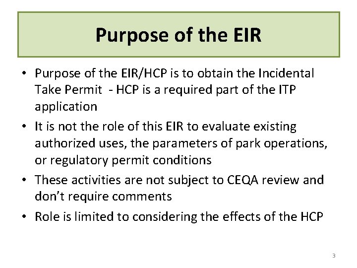 CEQA 101 Introduction to the California Environmental Quality