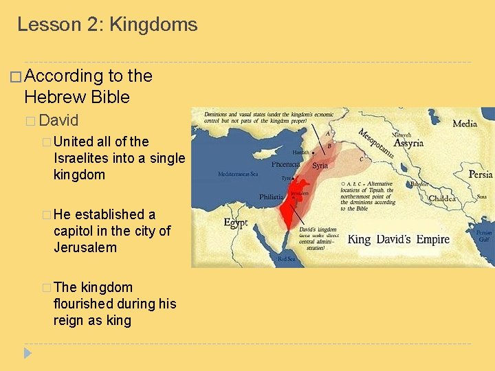 CH 6 The Israelites Lesson 2 Kingdoms World