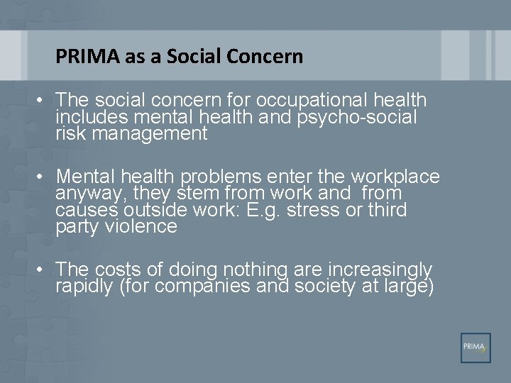 Corporate Social Responsibility and Psychosocial Risk Management Prof