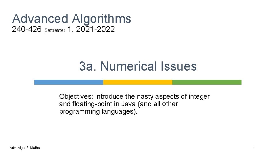 Advanced Algorithms 240 426 Semester 1 2021 2022