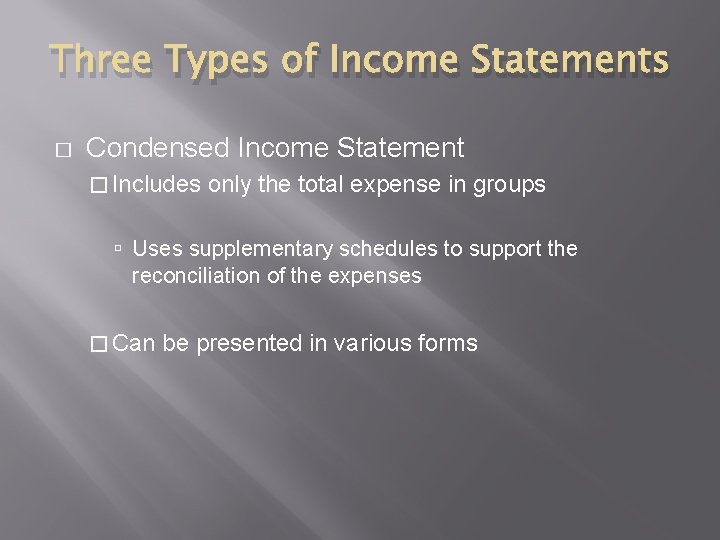 Dr Kirch Acct 303 Income Statement Presentation May