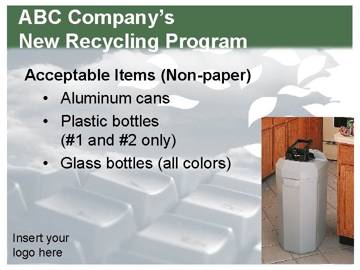 ABC Companys Title Here New Recycling Program Text