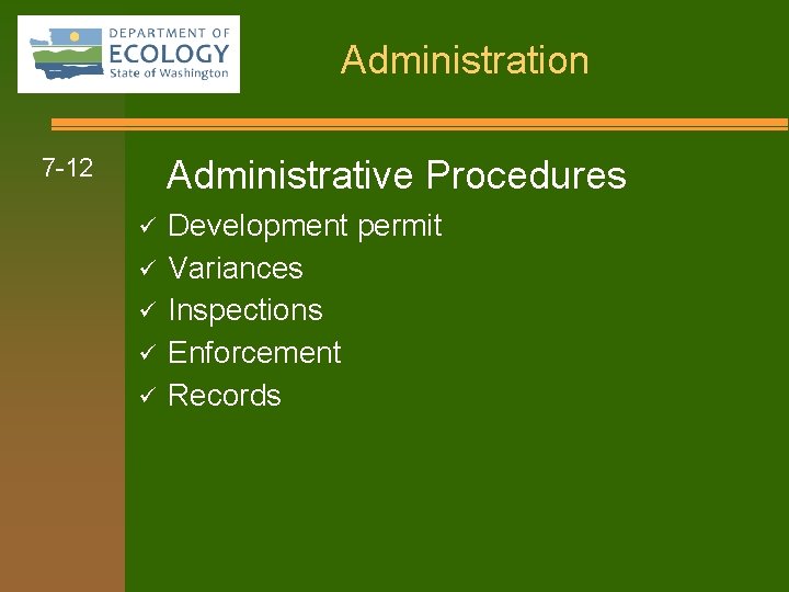 Administration Administrative Procedures 7 12 Development permit Variances