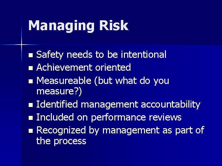 Developing a Safety Scoreboard Using the Right Metrics