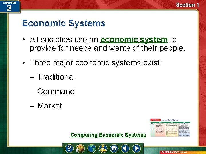 Economic Systems All societies use an economic system