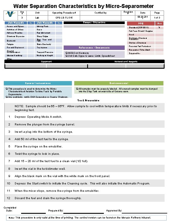 Water Separation Characteristics by MicroSeparometer Are a Unit