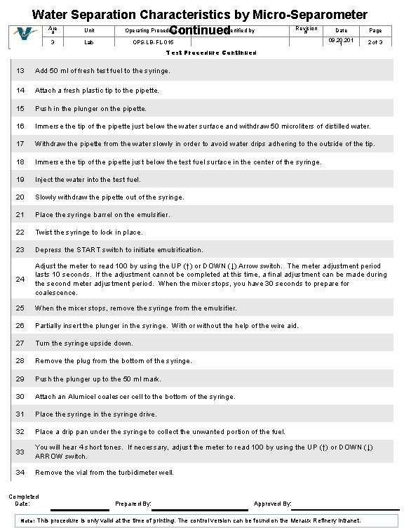 Water Separation Characteristics by MicroSeparometer Are a Unit