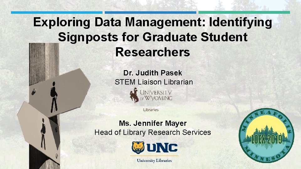 Exploring Data Management Identifying Signposts for Graduate Student