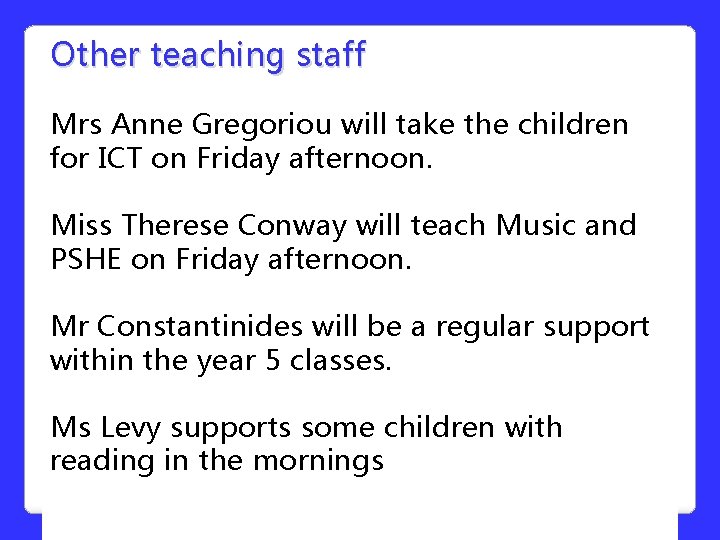 Welcome to 5 MP Class Year 5 team