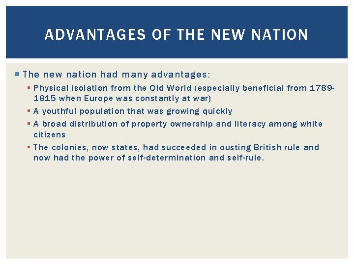 FOUNDING A NATION Give Me Liberty Ch 7
