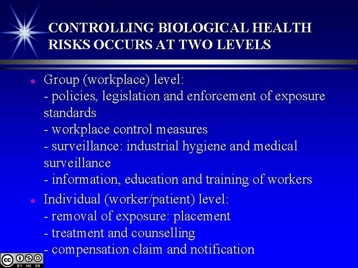 CONTROLLING BIOLOGICAL RISKS AT THE GROUP WORKPLACE AND