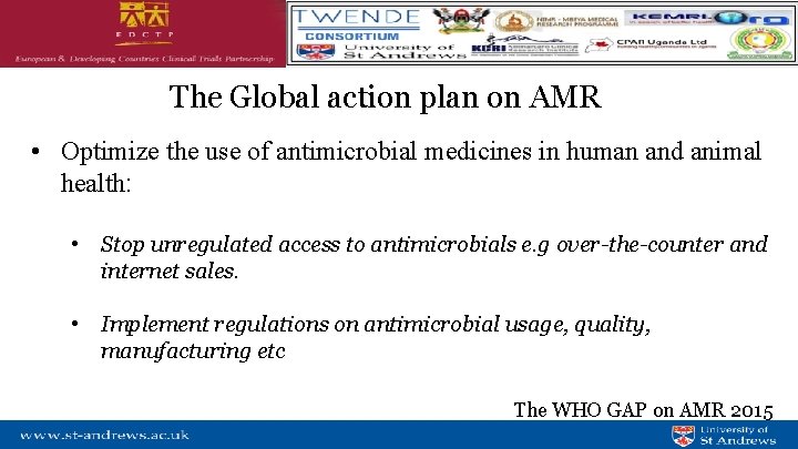 The Global action plan against AMR Implementation lessons