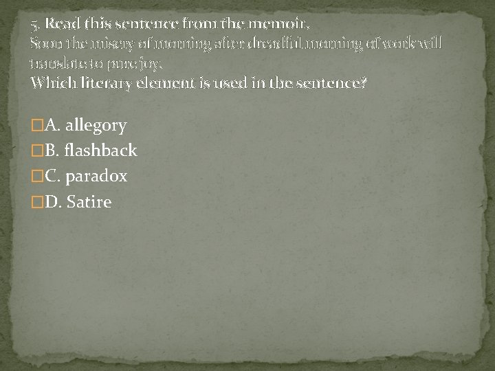 3 rd Benchmark Practice English II EOC Most