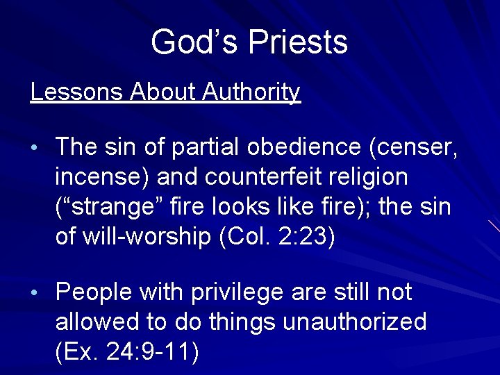 Gods Priests Then and Now Lessons from Nadab