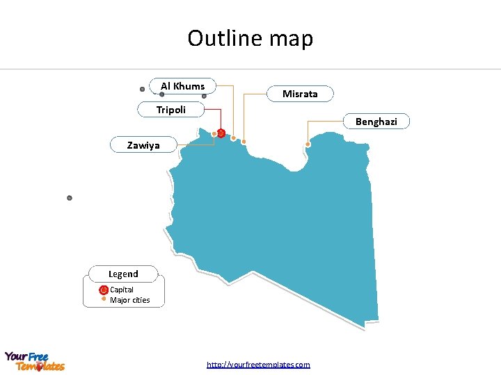 Outline map Al Khums Misrata Tripoli Benghazi Zawiya
