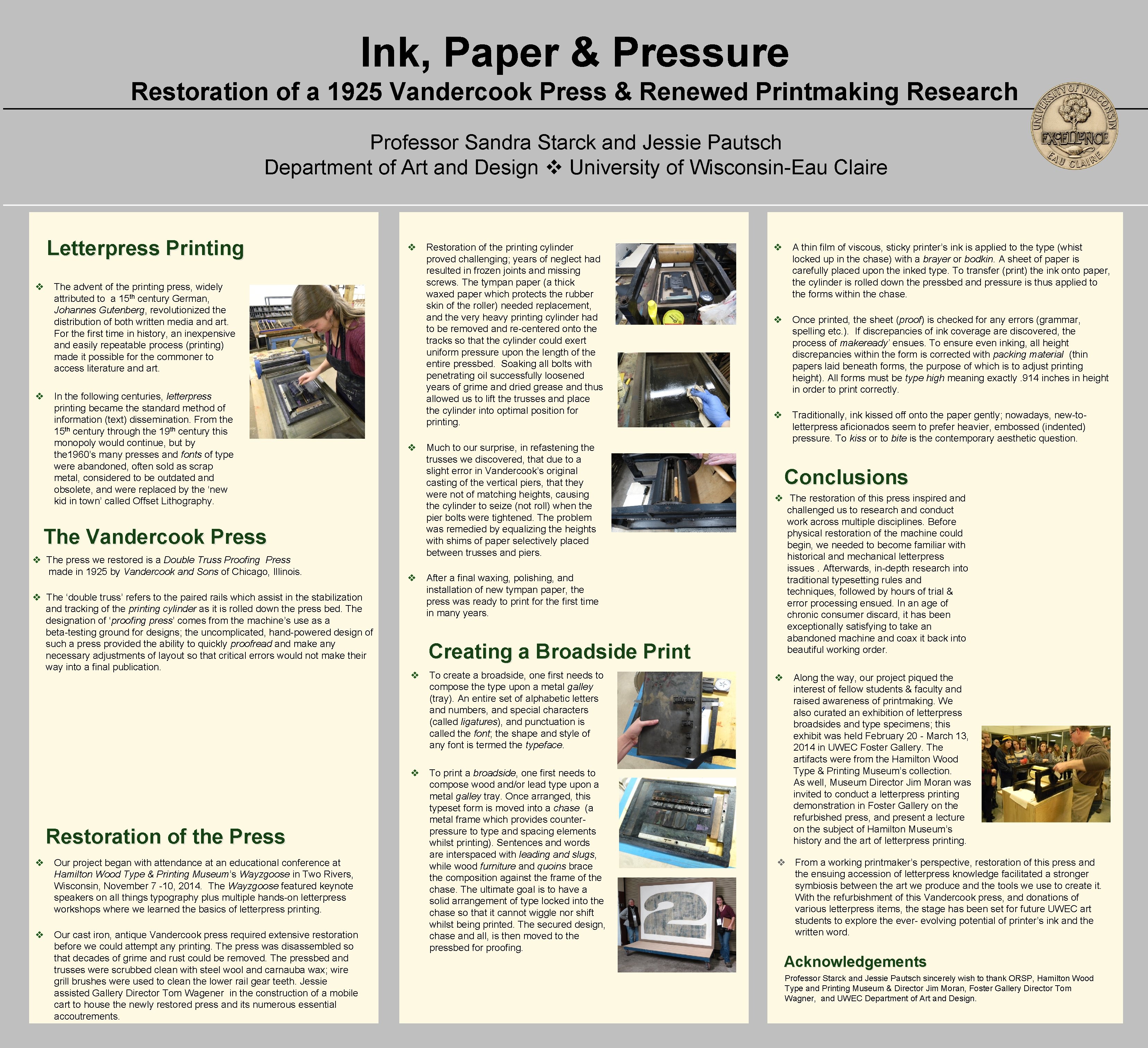 Ink Paper Pressure Restoration of a 1925 Vandercook