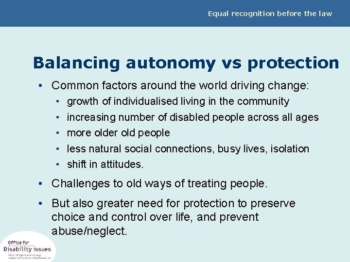 Equal recognition before the law Balancing autonomy and