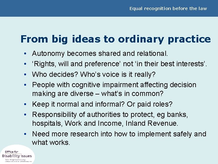Equal recognition before the law Balancing autonomy and