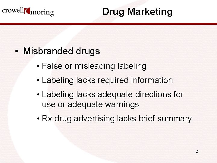 Regulation of Drug Marketing Introduction to Drug Law