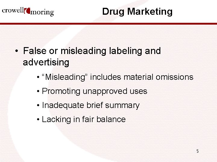 Regulation of Drug Marketing Introduction to Drug Law