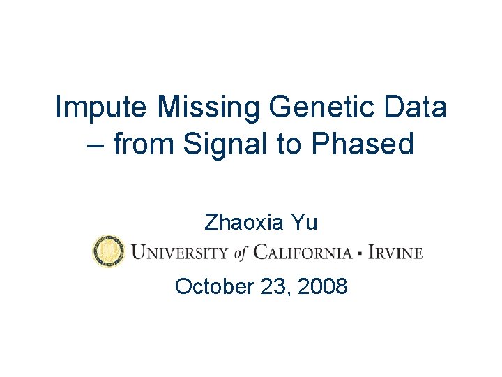 Impute Missing Genetic Data from Signal to Phased
