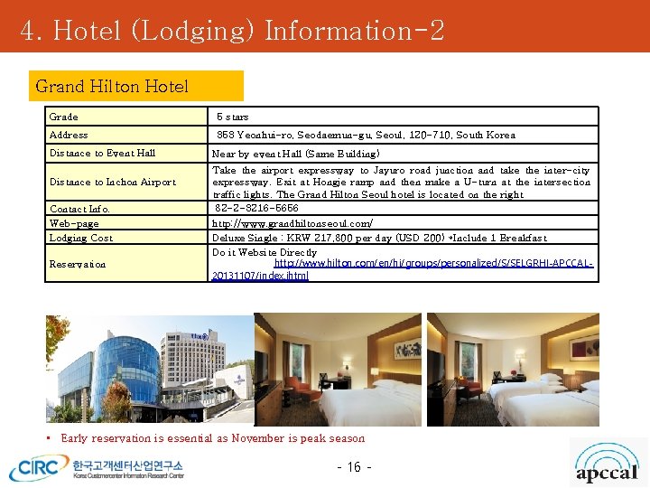 4 Hotel Lodging Information1 Designated Hotel Building Type