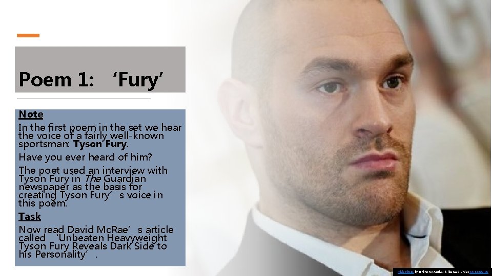 Fury Two Poems by David Morley Poetry Unit