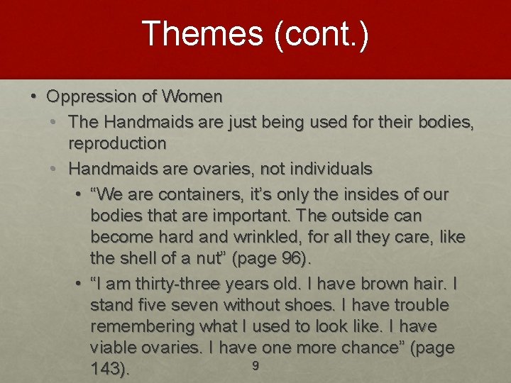 THE HANDMAIDS TALE Molly Andersen Alexandra Gillespie Isabel