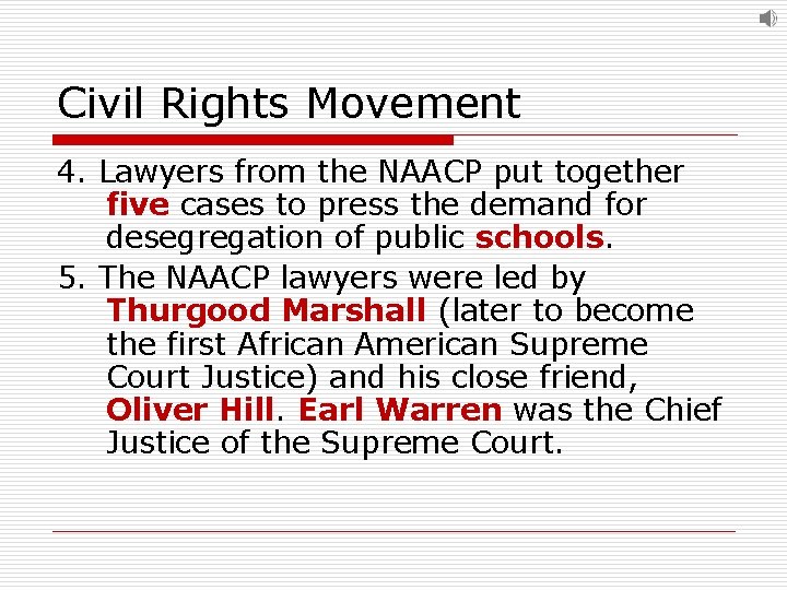 Civil Rights Movement VUS 13 Lesson 1 Civil