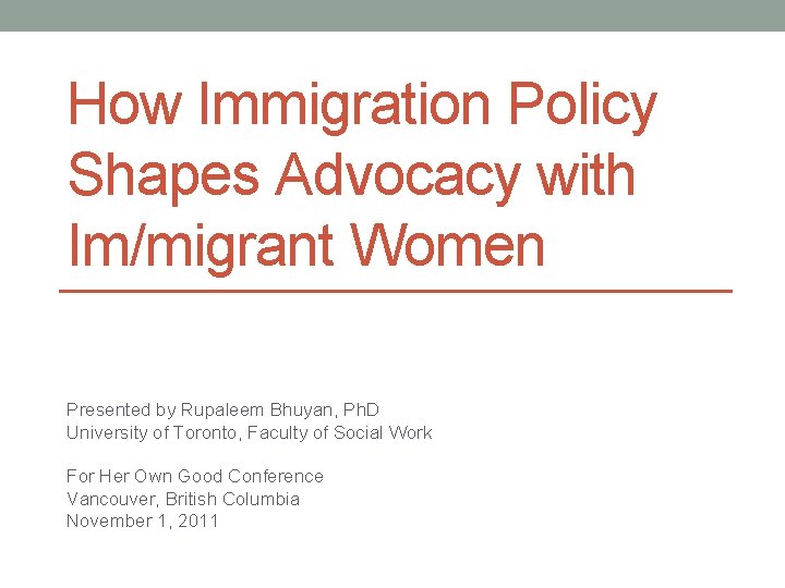 How Immigration Policy Shapes Advocacy with Immigrant Women