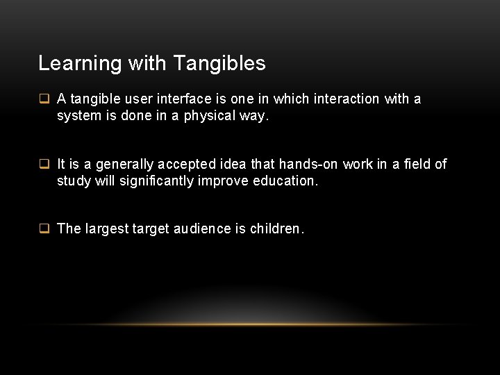 Do Tangible Interfaces Enhance Learning Paul Marshall Learning