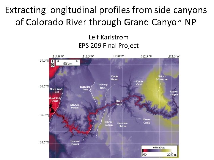 Extracting longitudinal profiles from side canyons of Colorado