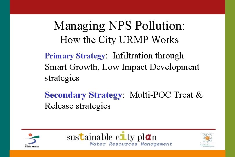 Using LID to Reduce Urban Runoff and Restore