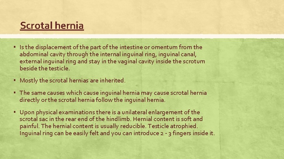 Types of hernia Reducible Hernia In this type