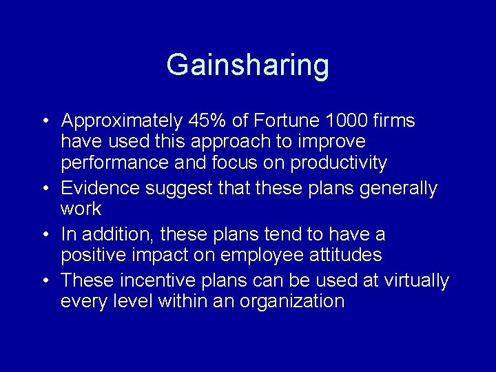 The Balanced Scorecard Introduction to Gainsharing MBA 231