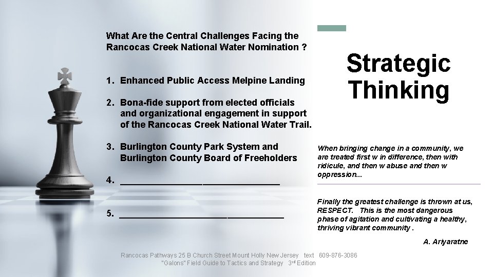 What Are the Central Challenges Facing the Rancocas