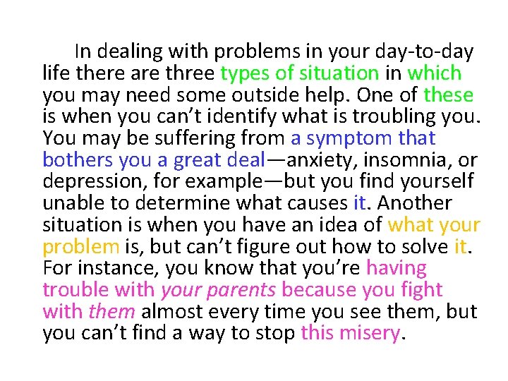 Unit 2 Transitions In dealing with problems in