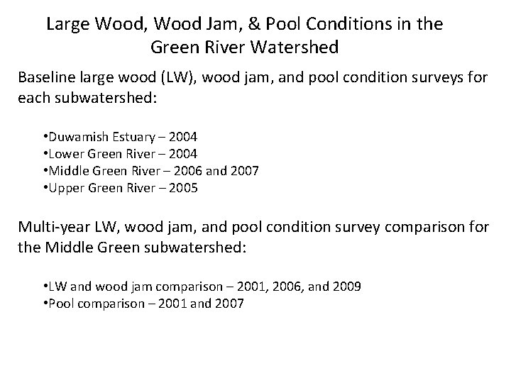 WRIA 9 Watershed Ecosystem Forum Adaptive Management Plan