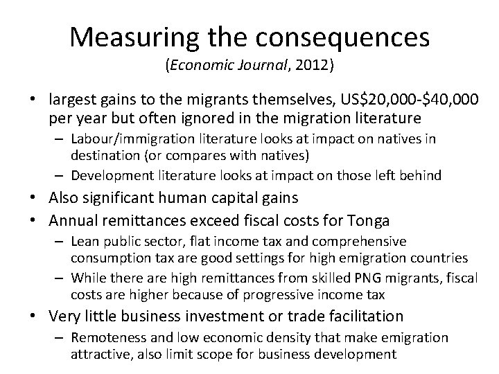 Economic Impacts of Immigration and Population Diversity University